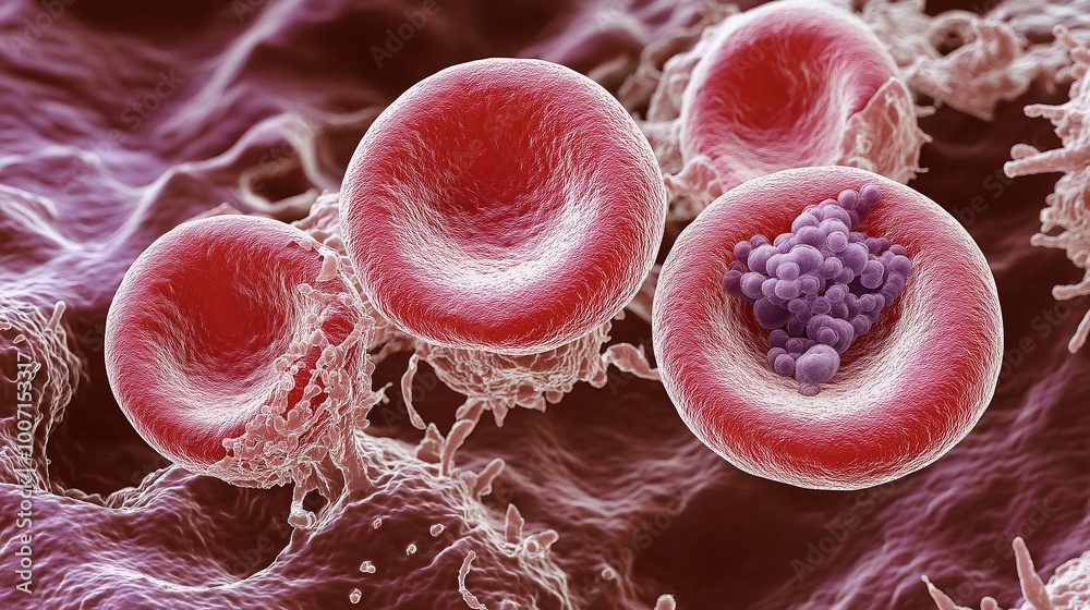 detailed structure of a red blood cell, showing its biconcave shape ...