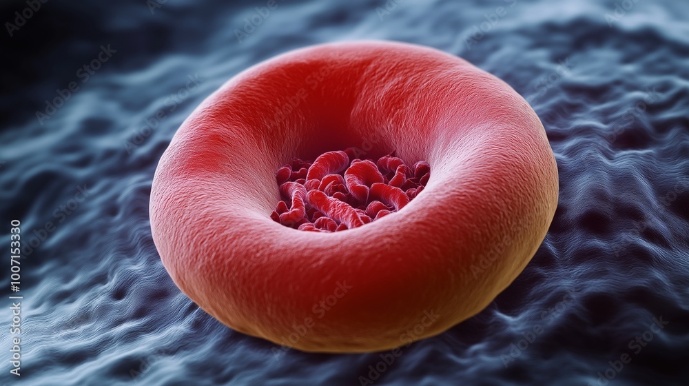 detailed structure of a red blood cell, showing its biconcave shape ...
