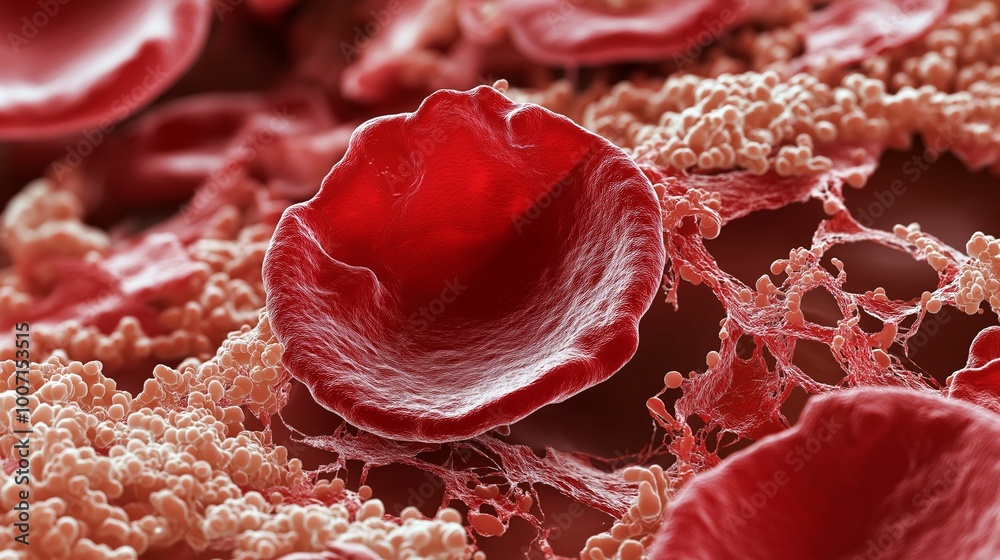 detailed structure of a red blood cell, showing its biconcave shape ...