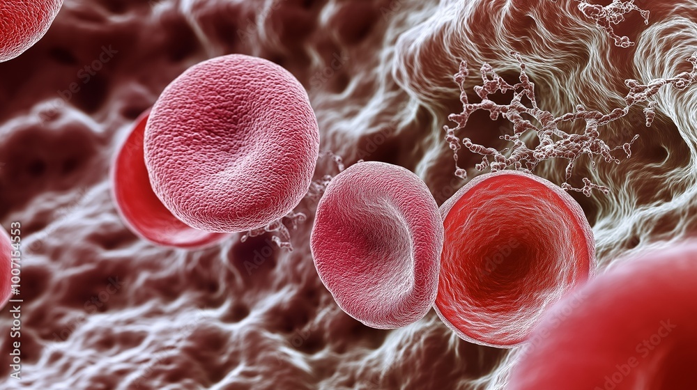 detailed structure of a red blood cell, showing its biconcave shape ...