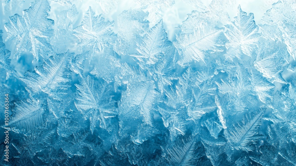 Frozen pattern on winter glass. Blue ice frost background, texture blue ...