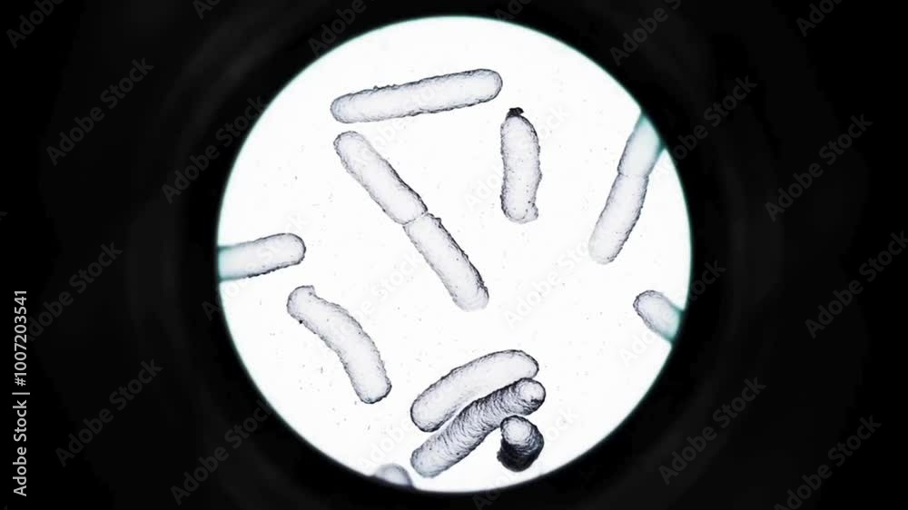 close up Bacteria floating under microscope microbes, healthy ...