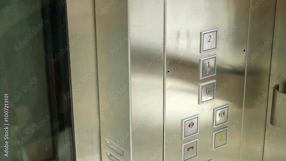 the open door button in elevator (lift). lift button with number ...