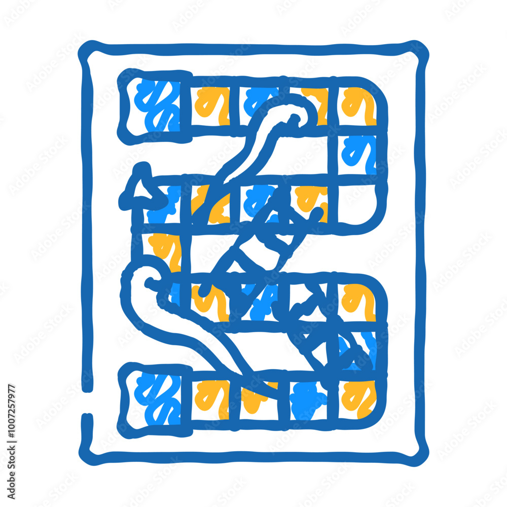 snakes and ladders game board table doodle icon sketch vector. snakes ...