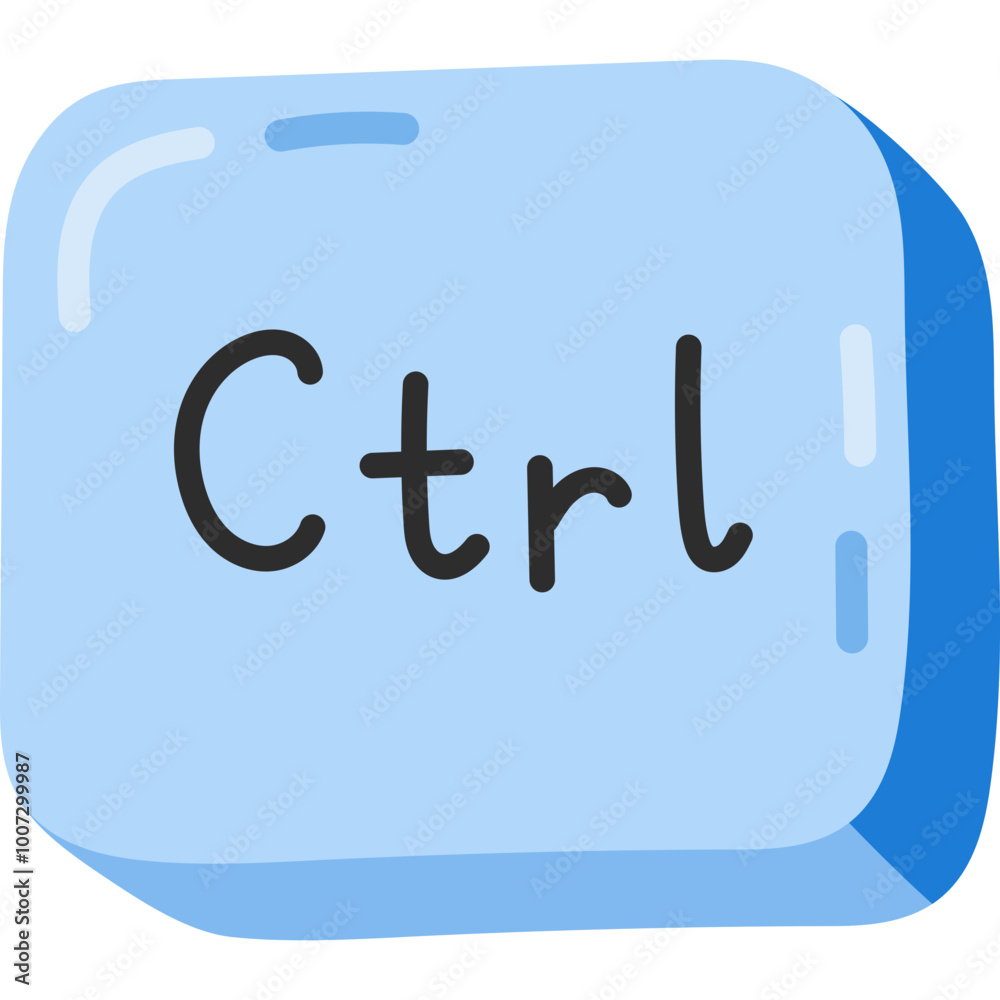 Cute Cartoon Blue Ctrl Keyboard Buttons Copy And Paste Key Shortcut For Pc Computer And Laptop