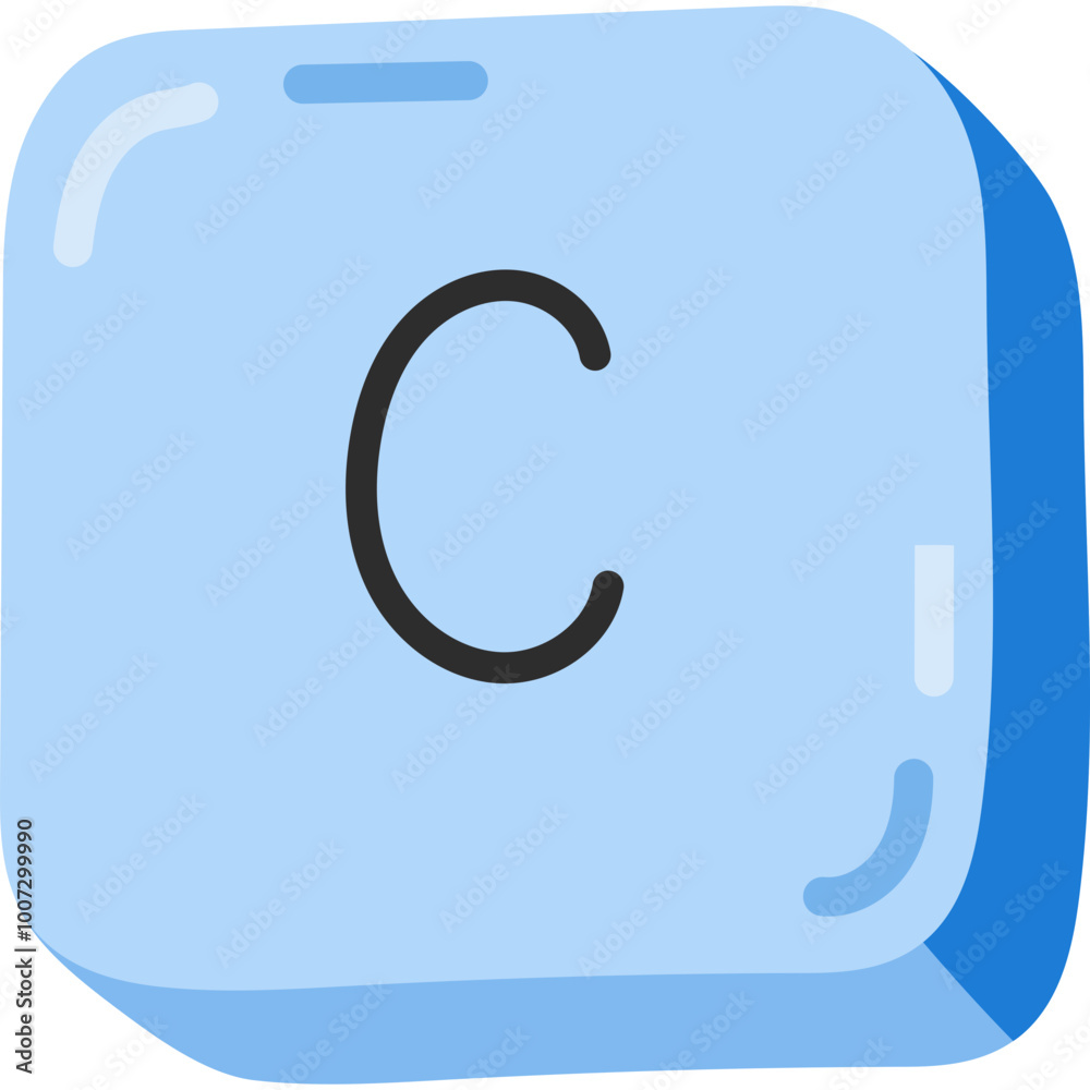 Cute Cartoon Blue Ctrl C Keyboard Buttons Copy And Paste Key Shortcut For Pc Computer And