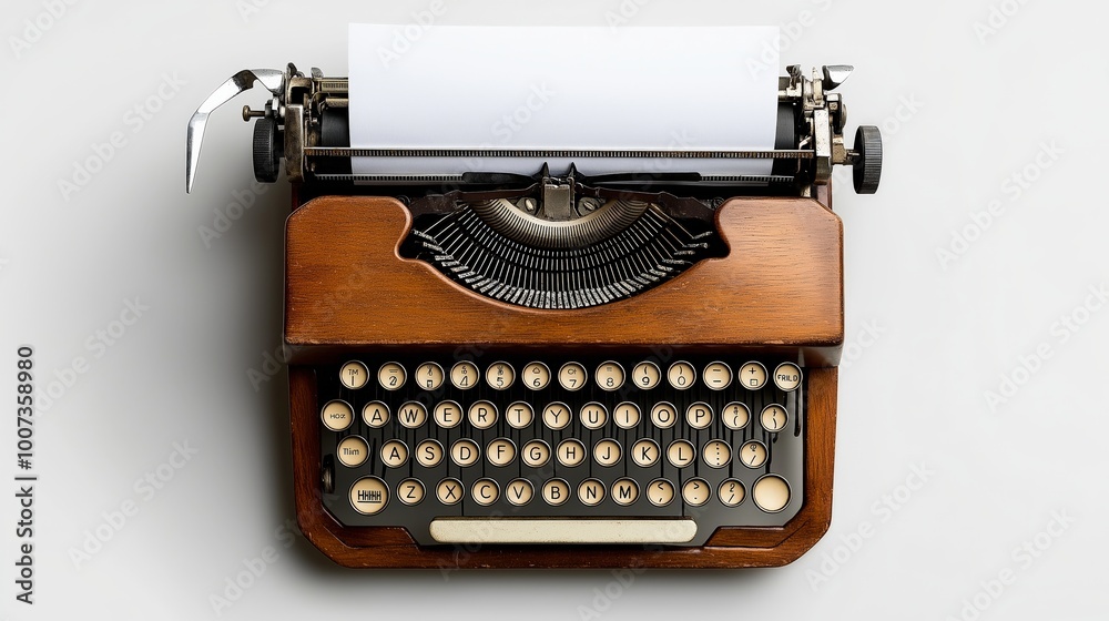 Vintage typewriter metal keys paper mechanical design equipment typing ...