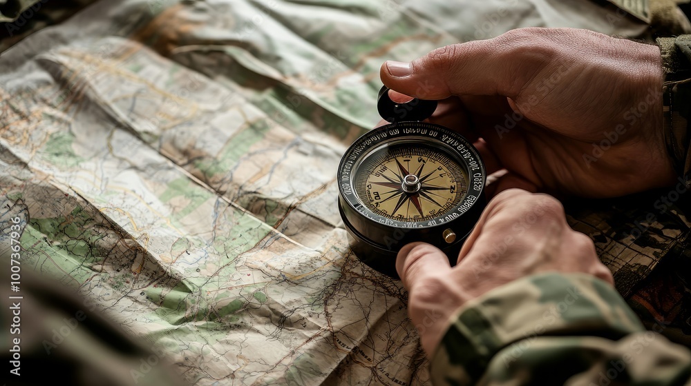 Using a military map and compass. Military, outdoor, and survival ...