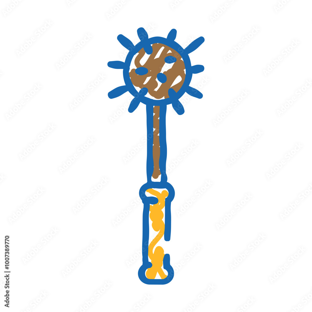mace weapon military doodle icon sketch vector. mace weapon military ...