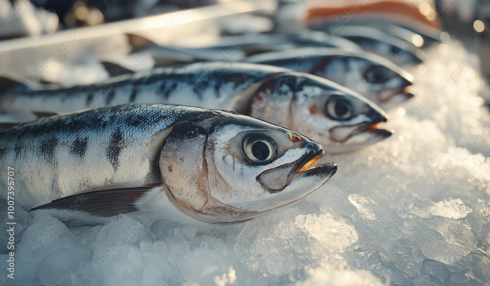 AI generator image of fatty fish like salmon, mackerel, and sardines ...