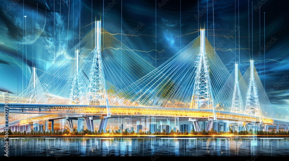 Architectural visualization of a 3d bridge model project featuring ...