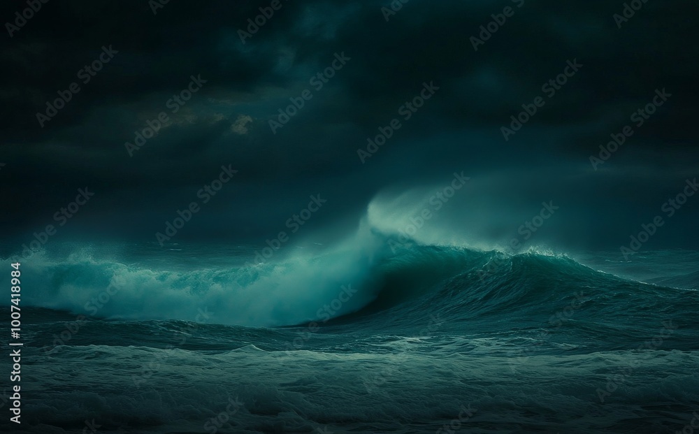 During Cyclone Ola, a huge wave curls over and breaks Stock ...
