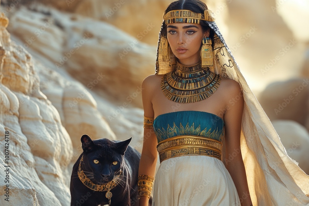 Ancient royalty: A captivating depiction of an Egyptian queen with a ...