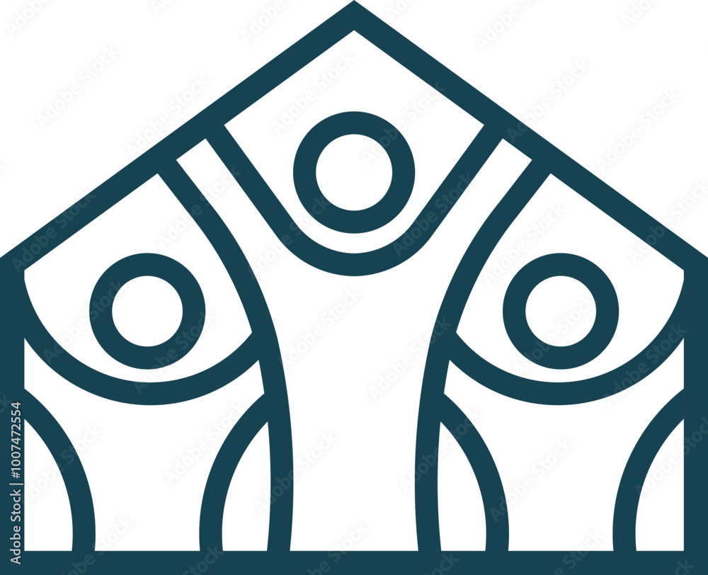 his minimalist community house logo features three figures representing ...