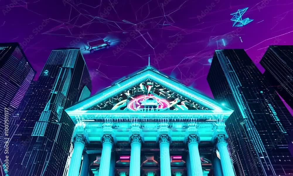 A grand neoclassical bank building with towering columns and ornate ...