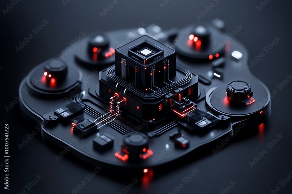 Abstract design of urban power infrastructure, using minimalist shapes ...