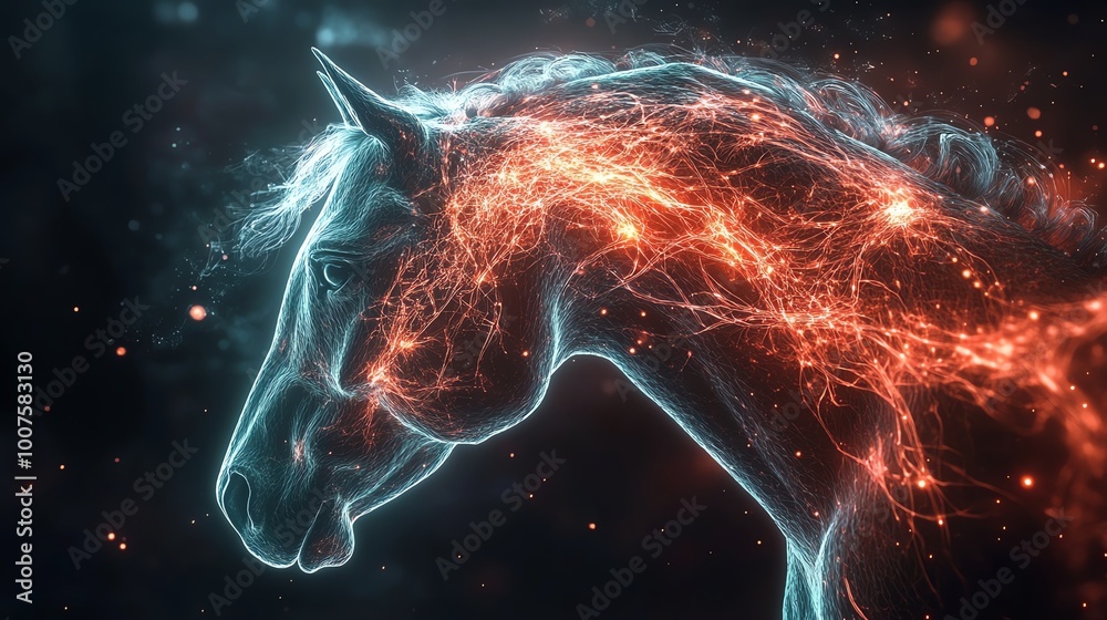 Neural pathways in a horses brain focusing on motor skills, Equine ...