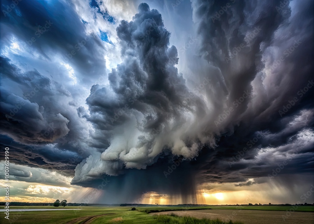 Dark Cloudscape Featuring Stormy Clouds and Rain Overcast Sky Creating ...
