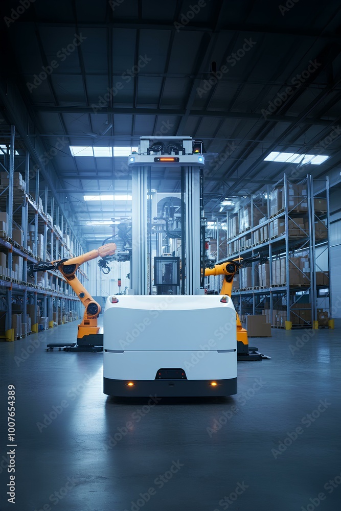 Autonomous Robot transportation in warehouse.Automation with AGV and ...