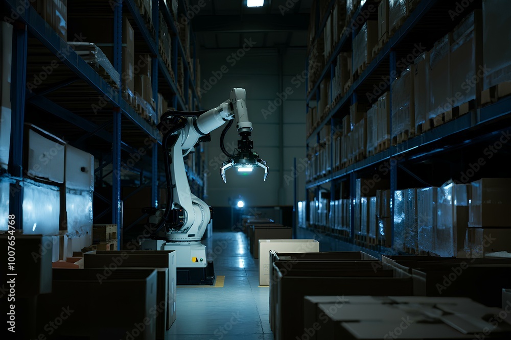 Autonomous Robot transportation in warehouse.Automation with AGV and ...