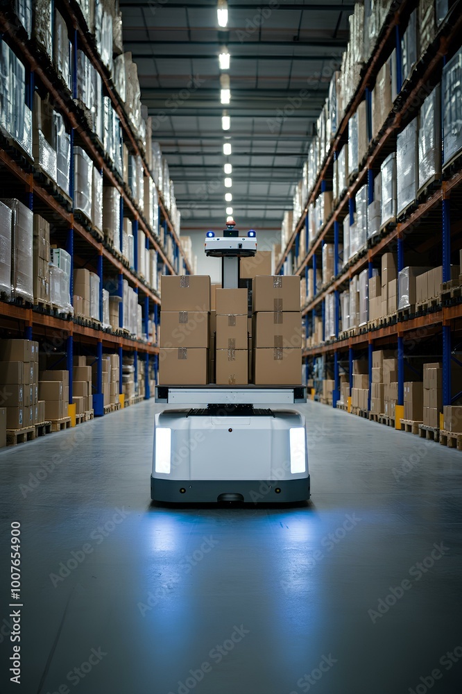 Autonomous Robot transportation in warehouse.Automation with AGV and ...