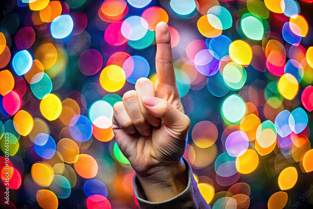 Humorous Gesture of Flipping the Bird with a Playful Twist in a ...