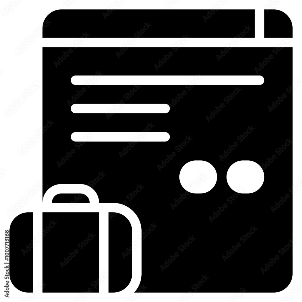 travel agency icon with glyph style. Suitable for website design, logo ...