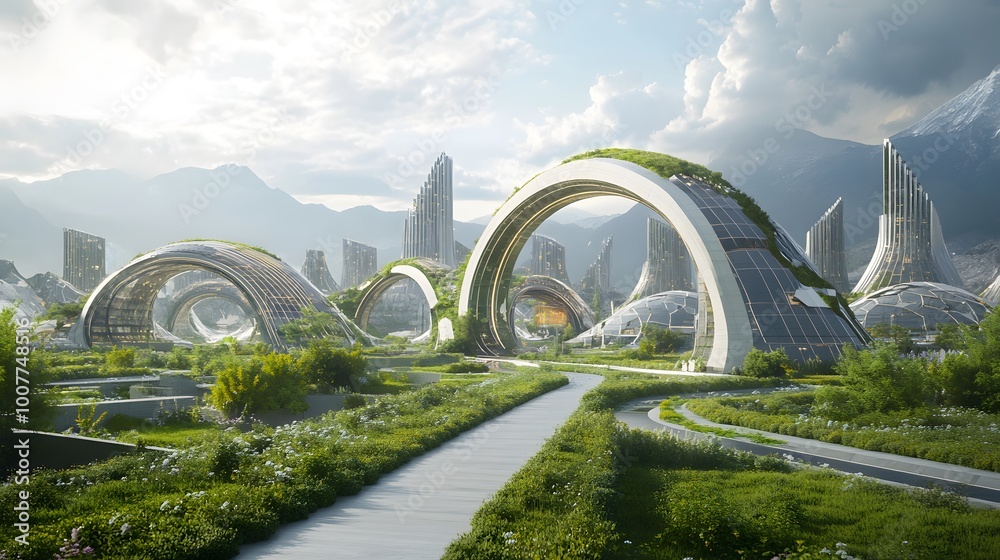 Circular Economy Integration: A futuristic city powered by a circular ...