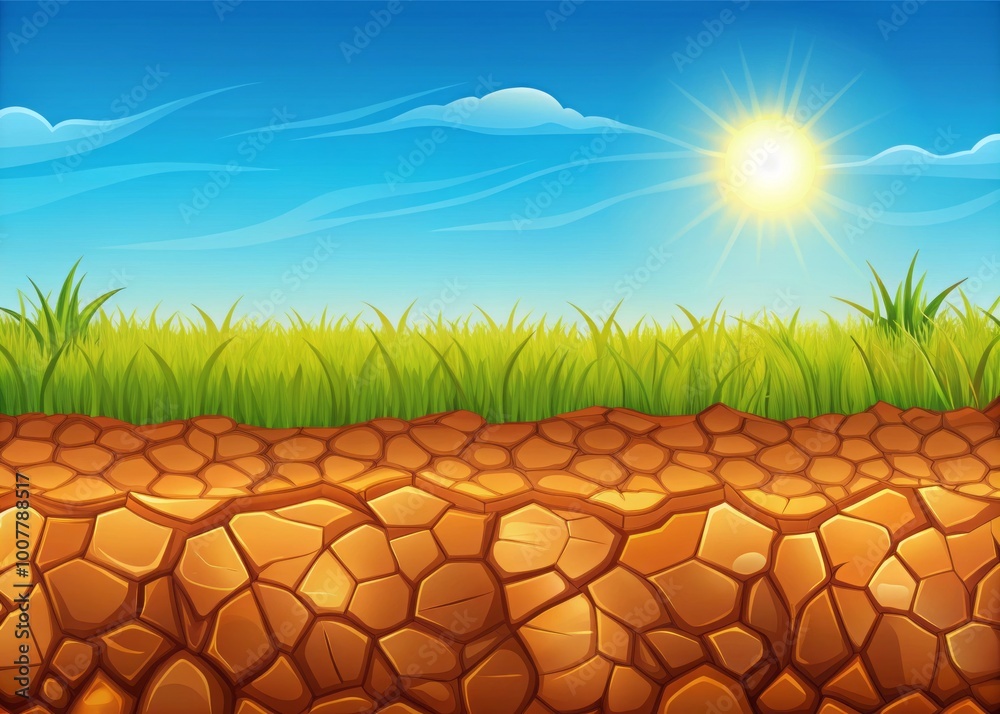 Arid soil texture vector illustration featuring a transparent ...