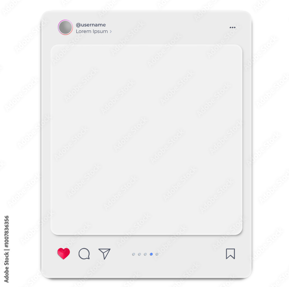 Social media post interface mockup. Social media mobile app page ...