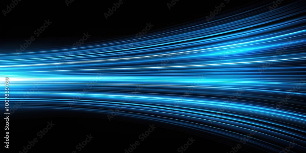 Abstract blue speed lines against a black background, speed lines ...
