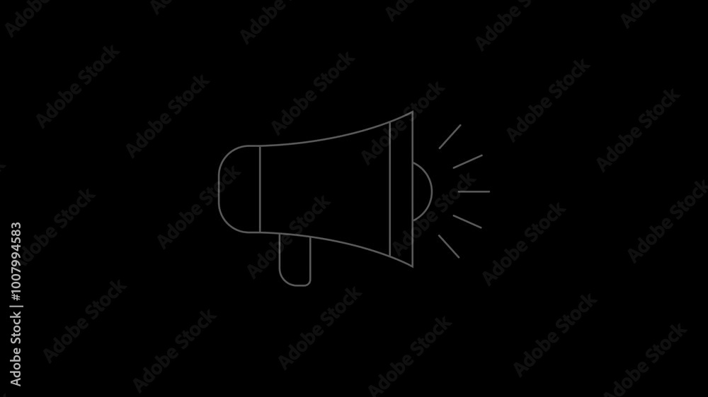 Megaphone business sign. speech or announcement outline symbol ...