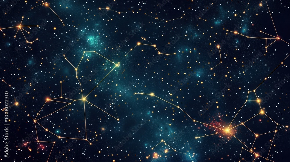 Photo & Art Print An artistic representation of constellations in the ...