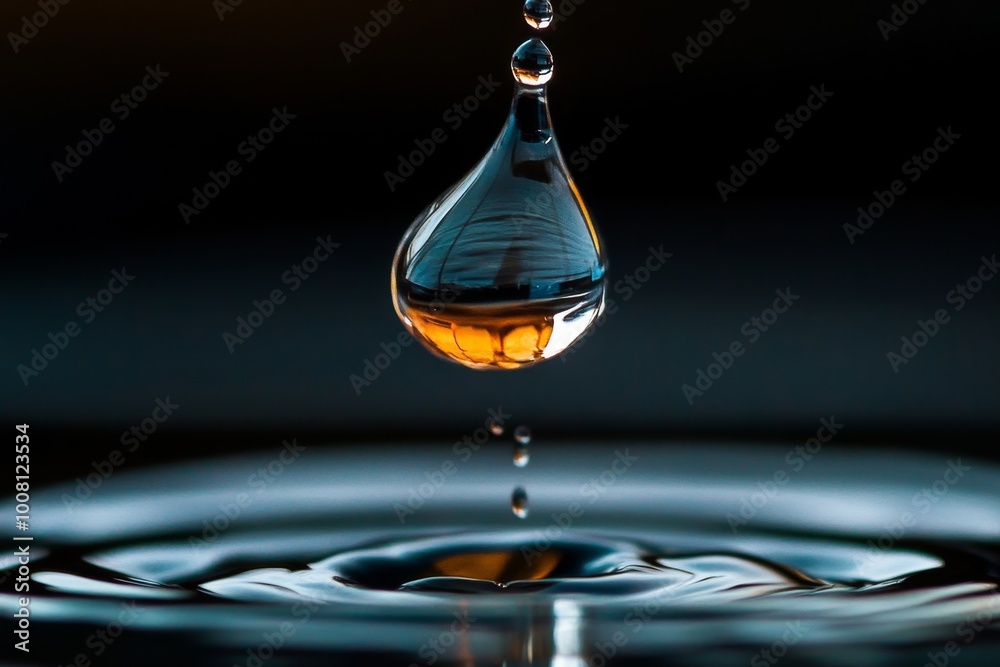 A tear hanging in mid-air, frozen in time just before it hits the ...