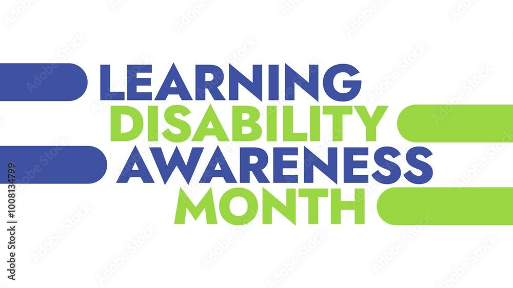 Learning Disability Awareness Month colorful motion graphics seamless ...