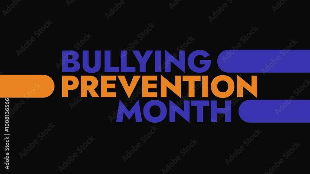 Bullying Prevention Month colorful motion graphics seamless loopable ...