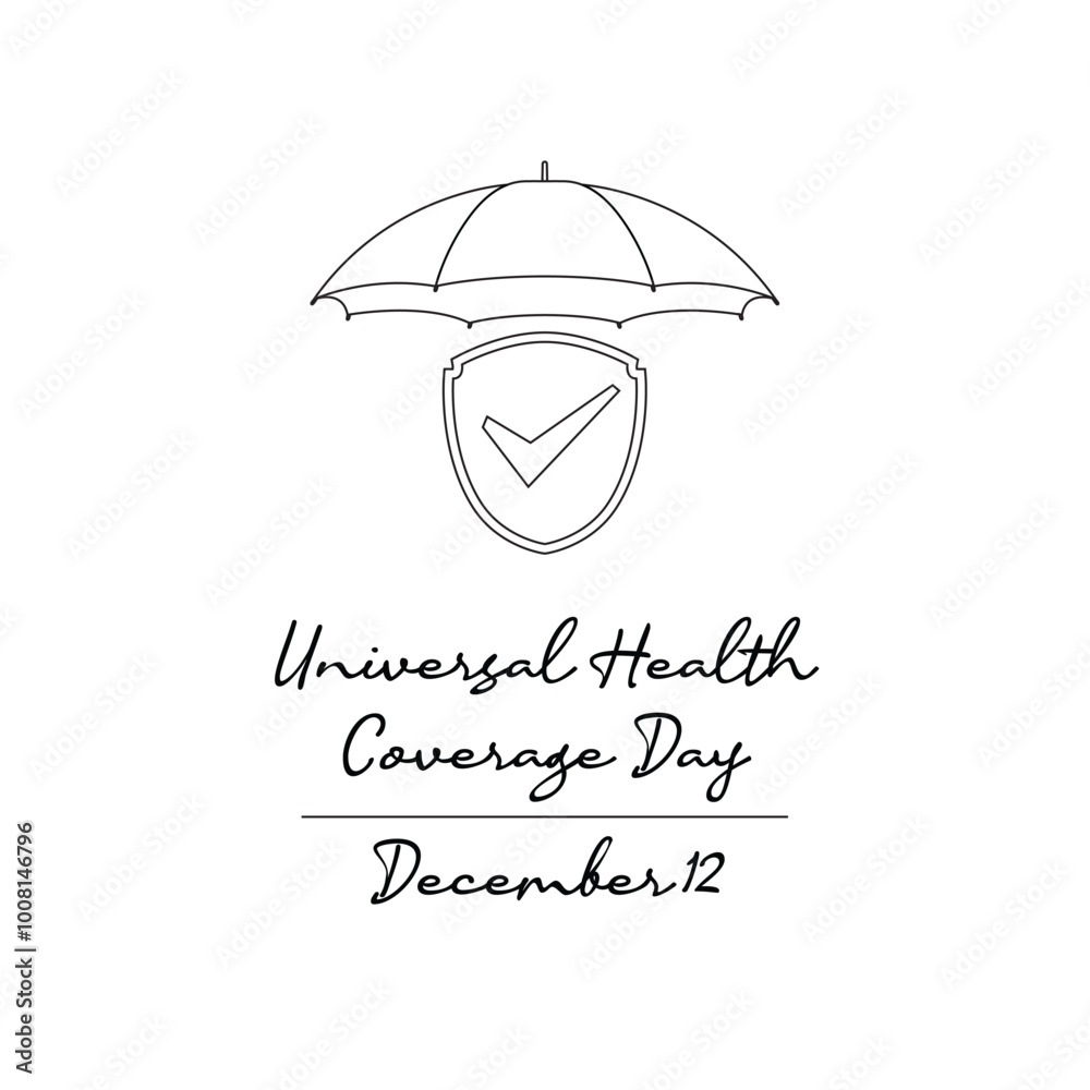 line art of Universal Health Coverage Day good for Universal Health ...