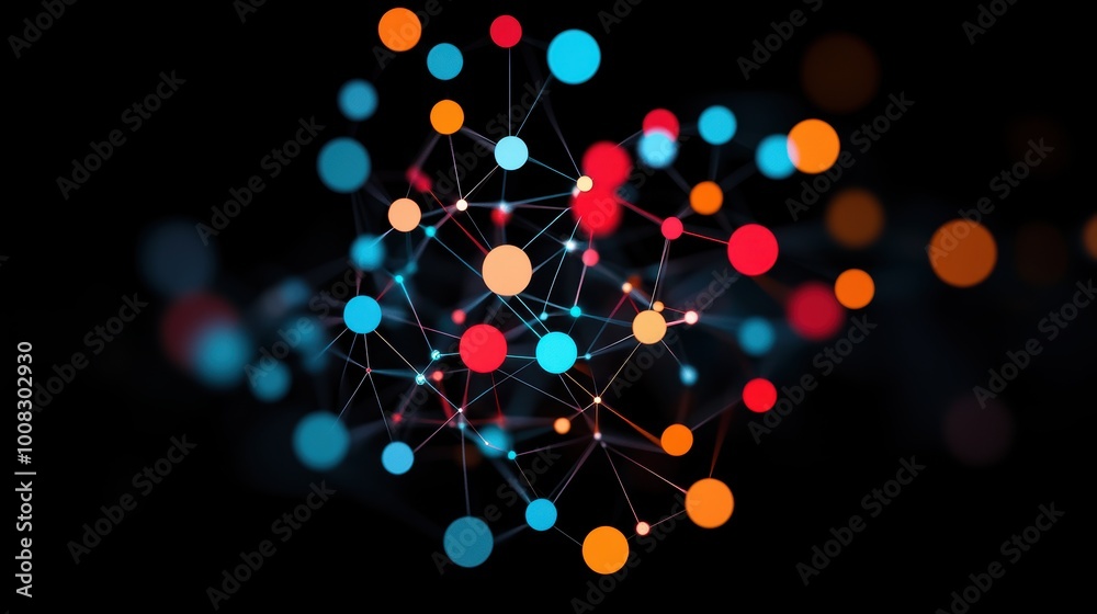 A circular network diagram depicting the relationships between ...