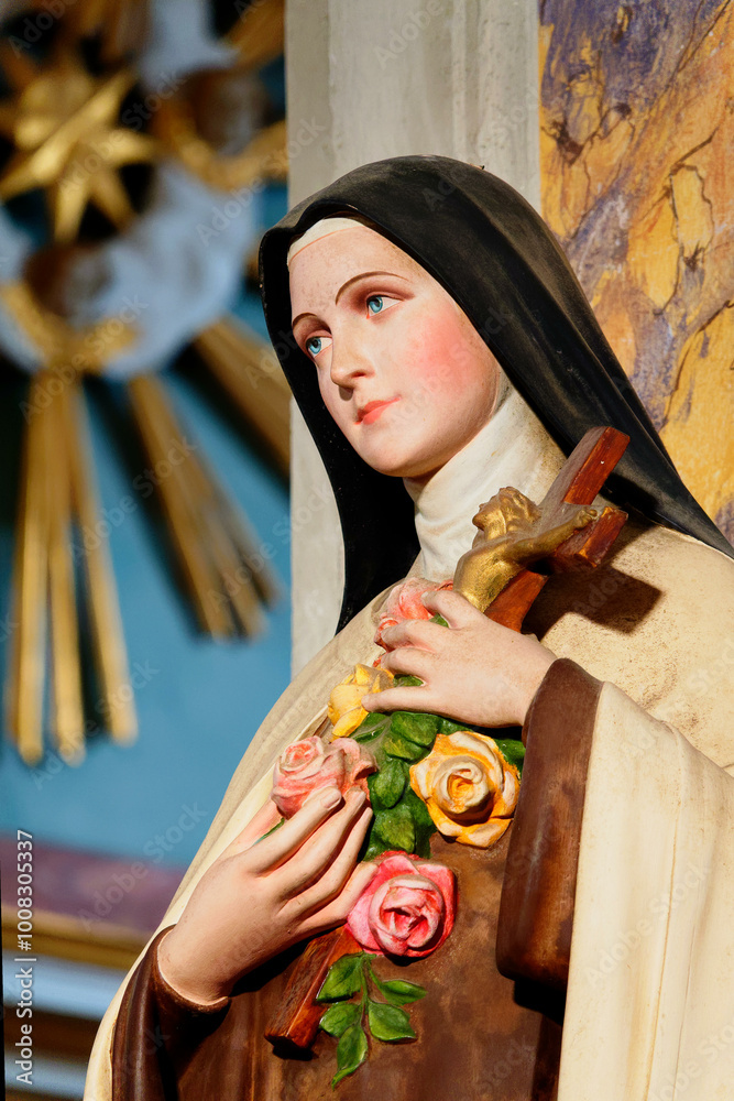 Old Statue of St. Therese of Lisieux or Thérèse de Lisieux, Carmelite ...