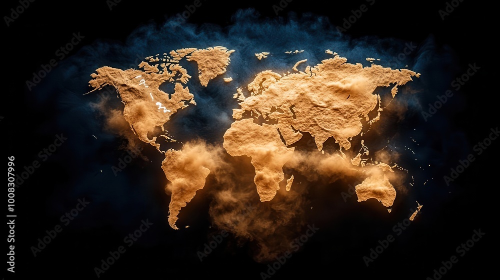 Global weather map with live data feeds, tracking weather conditions ...