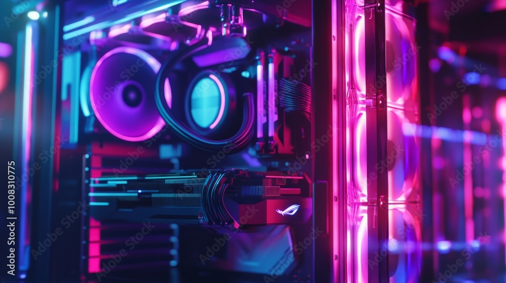 High-end gaming PC case with clear tempered glass, RGB-lit interior ...