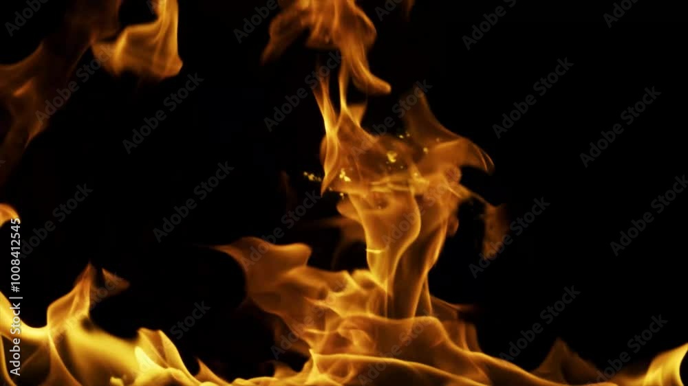 Fire and flame on black png background. Realistic fire isolated ...