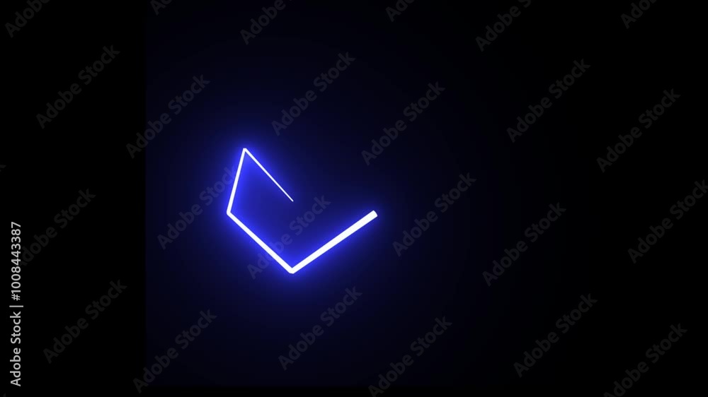 Check mark icon animation on black background. Tick mark icon and retro ...