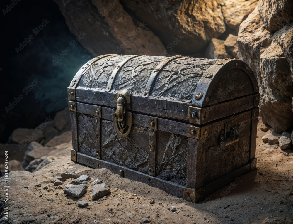 Ancient Treasure Chest Unearthed in a Sun-Drenched Cave - A Relic of ...