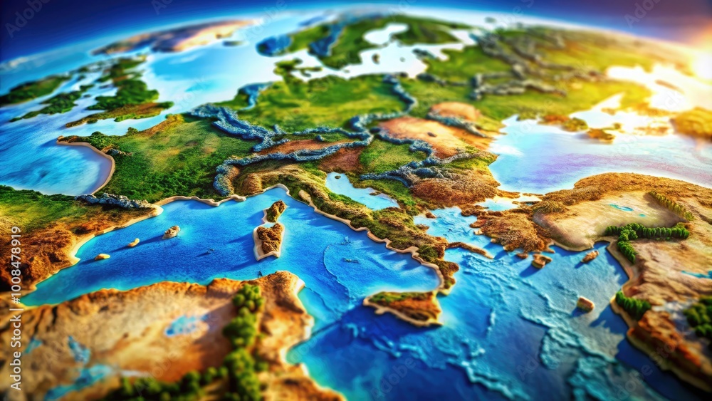 Detailed Map of Mediterranean Sea Highlighting Countries and Coastal ...