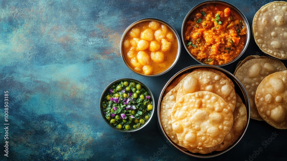 Traditional tiffin box for kids in India filled with poori and sabzi ...