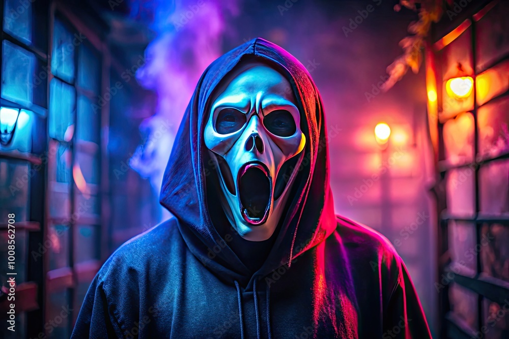 Haunting Ghostface Art Featuring Dark Shadows and Eerie Atmosphere for ...