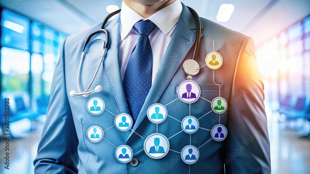 Health Care Management Icon Representing Medical Services and ...