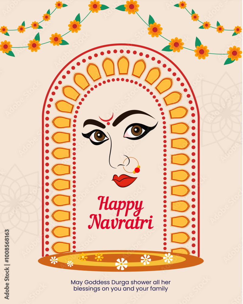 indian god happy durga puja subh Navratri durga puja border, arch ...
