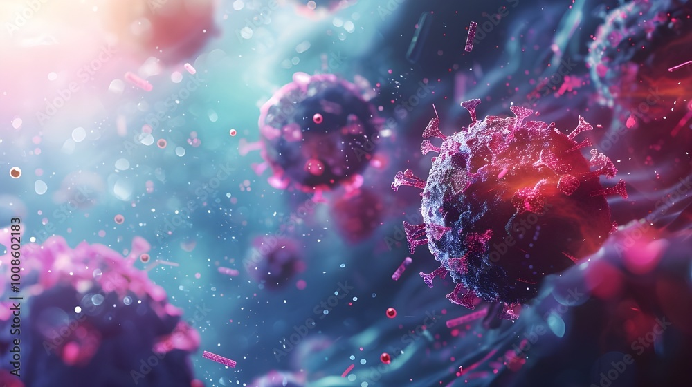 Microscopic View Immune System, Valiant, Fight Cancer Cells,A ...